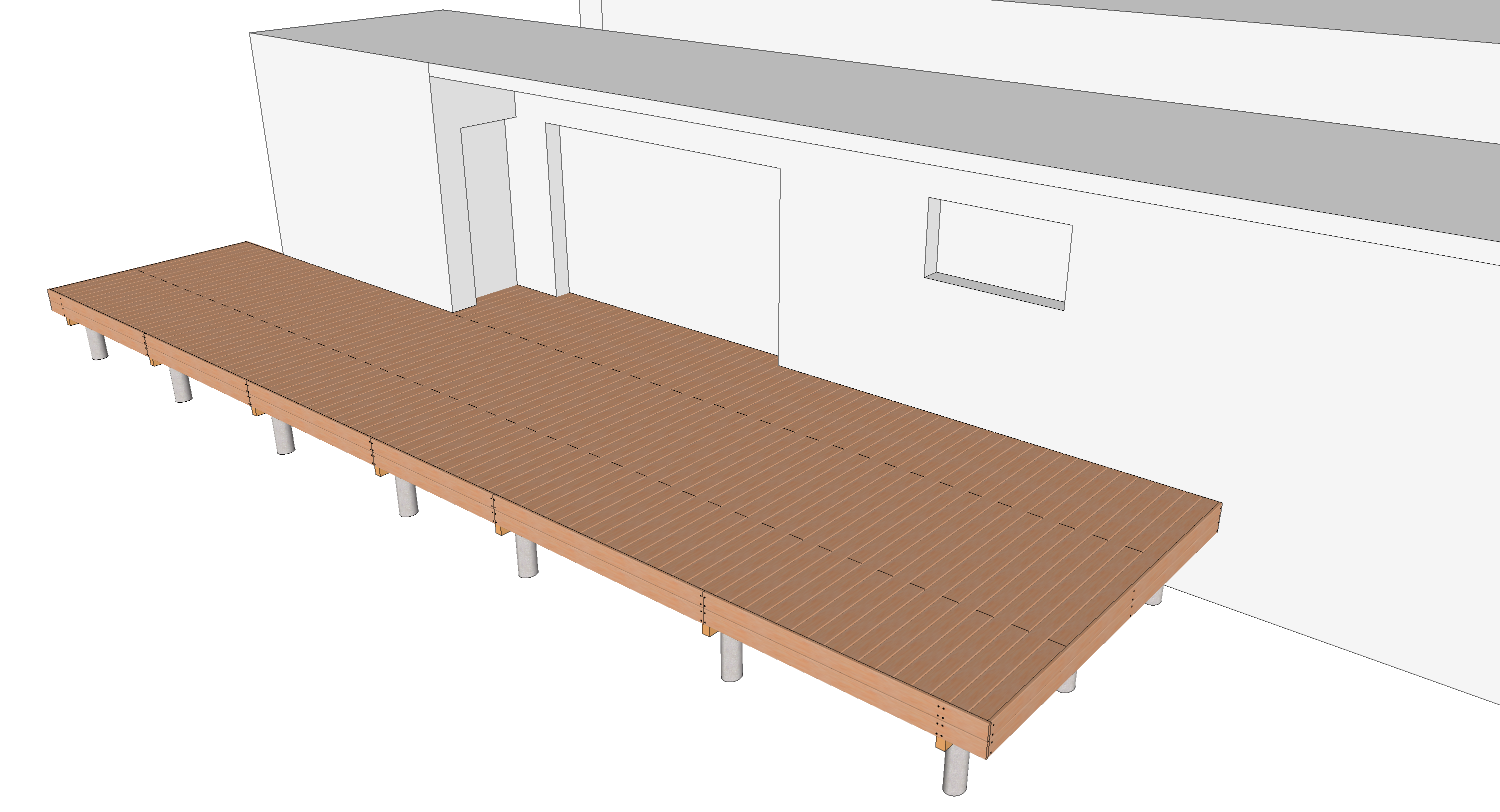 Terrasse bois en deux blocs sur poutres porteuses - Le guide des ...