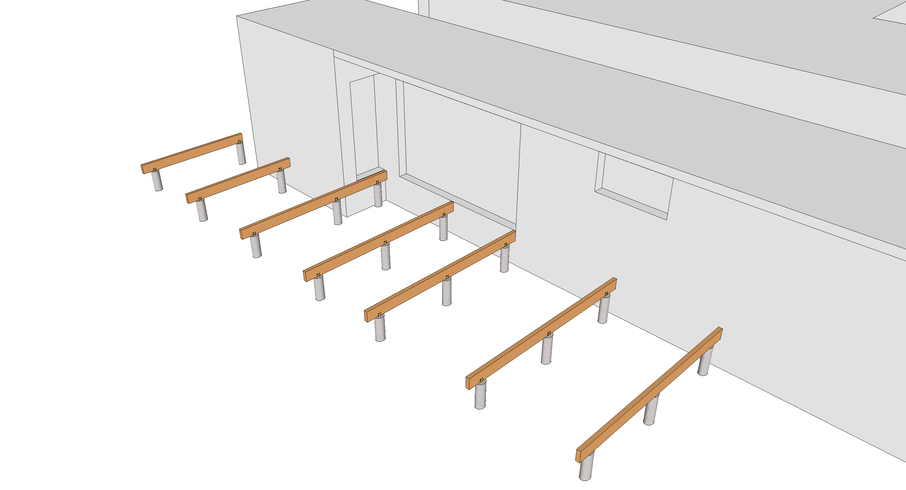 Terrasse bois en deux blocs sur poutres porteuses - Le guide des ...