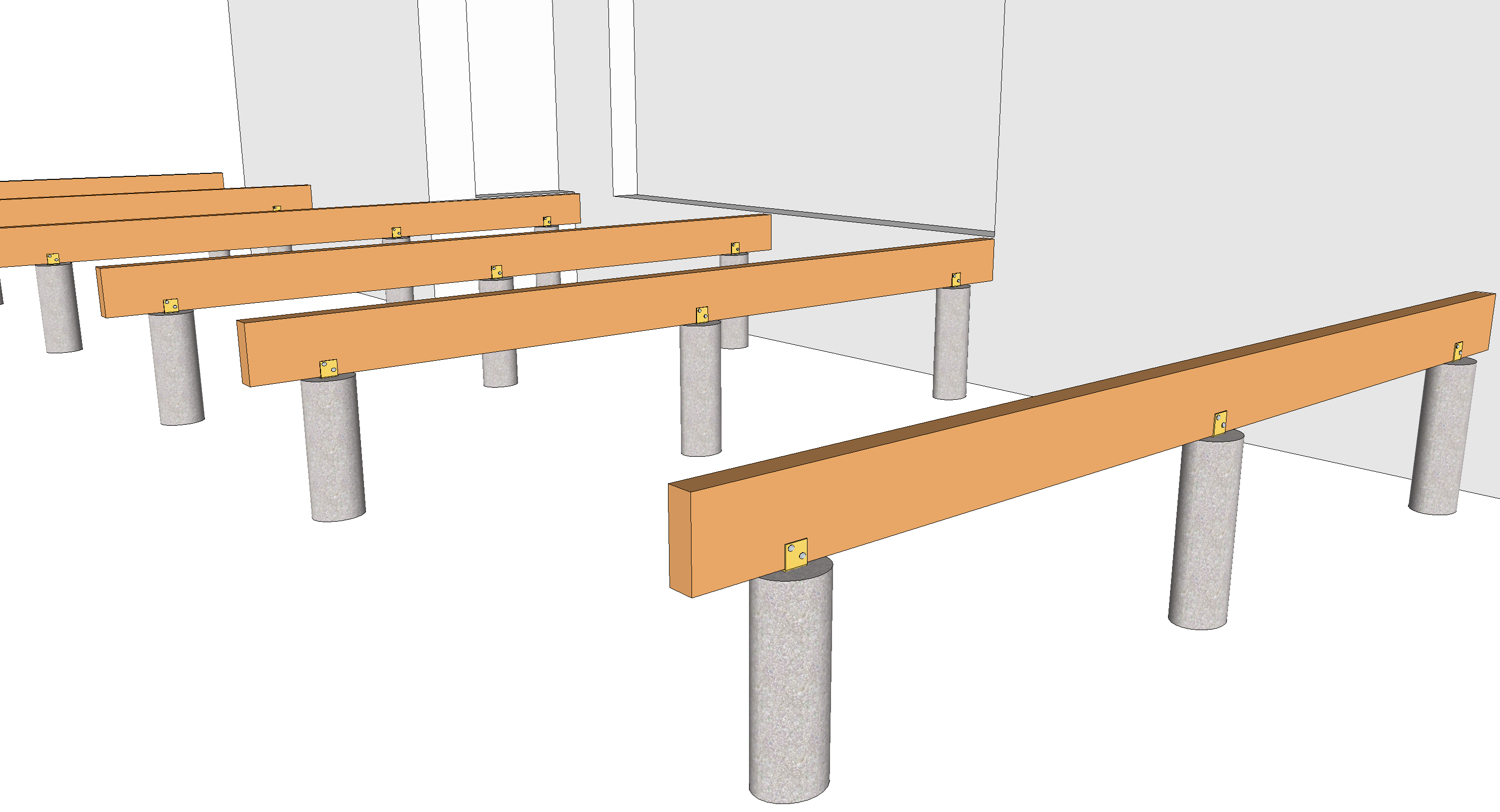 Terrasse bois en deux blocs sur poutres porteuses - Le guide des ...