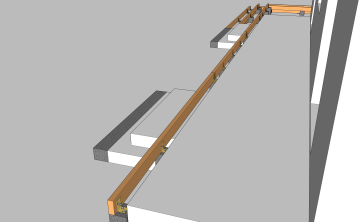 Terrasse en bois sur structure mixte : dalle en béton + poutres ...
