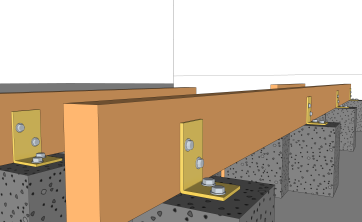 Terrasse en bois sur structure mixte : dalle en béton + poutres ...