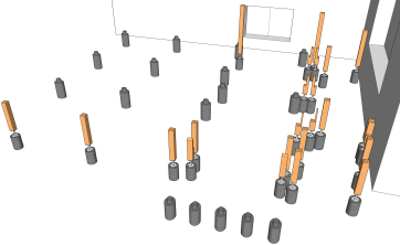 Terrasse en bois sur une structure mixte : poutres porteuses et pilotis ...
