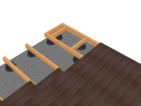 La pose sur plots - Le guide des TERRASSES EN BOIS pour construire soi-même